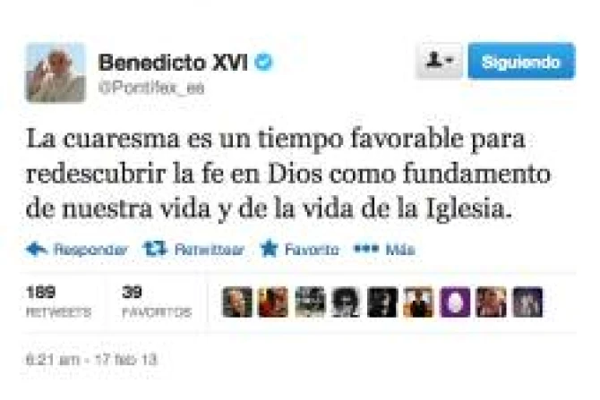 Benedicto XVI en Twitter: Redescubramos la fe en Dios en Cuaresma | ACI Prensa
